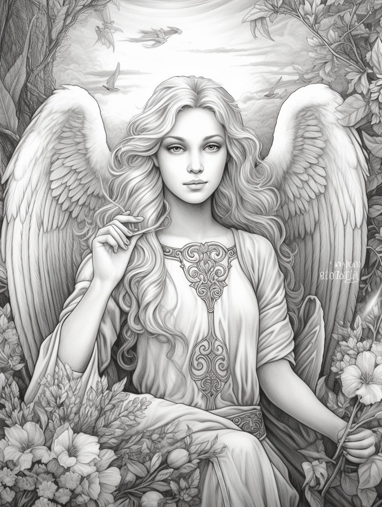 Angel Art Coloring Pages for Adults and Kids Coloring Pages - Etsy