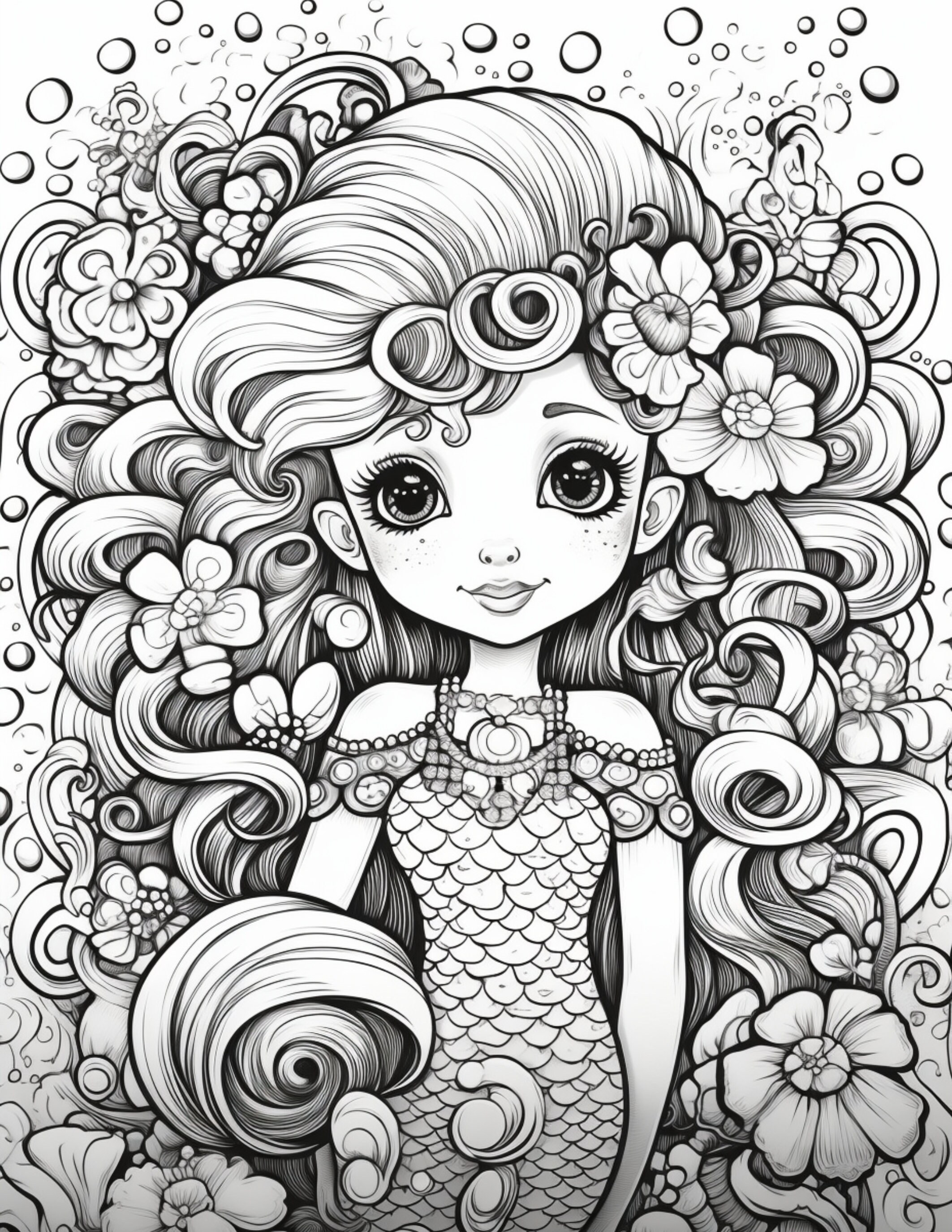 Mermaids Coloring Book for Kids Digital Download Printable - Etsy