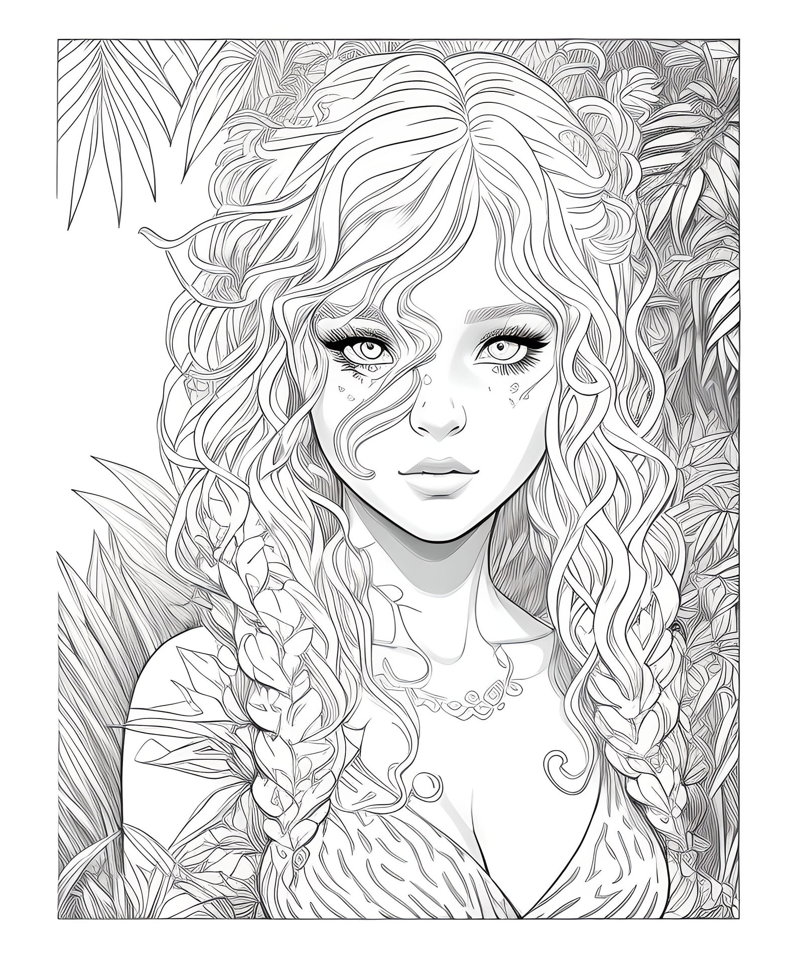 50 Delicate Forest Fairy Girl Coloring Pages for Fantasy - Etsy