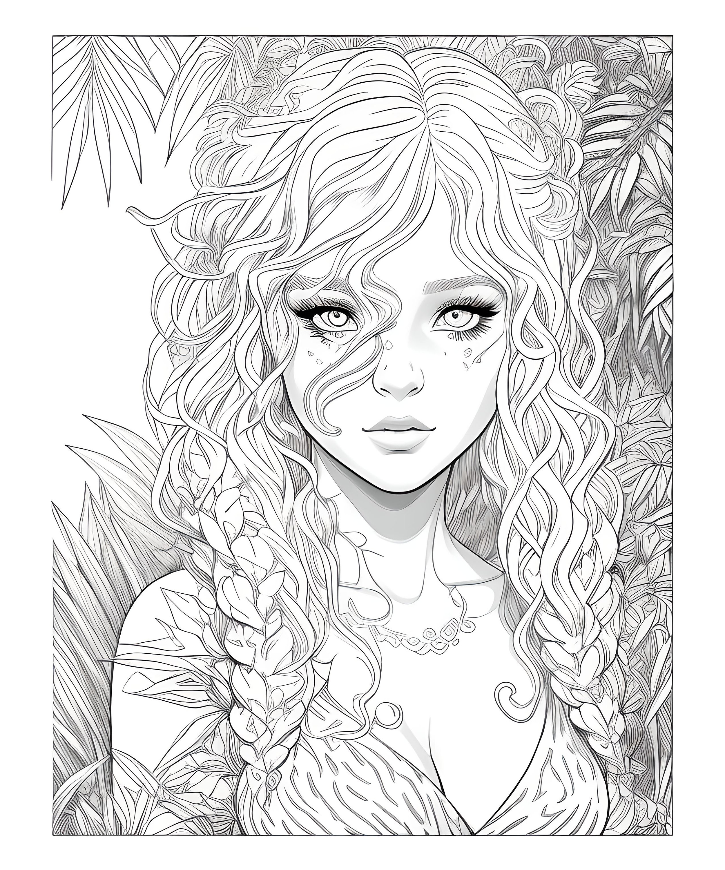 50 Delicate Forest Fairy Girl Coloring Pages for Fantasy - Etsy
