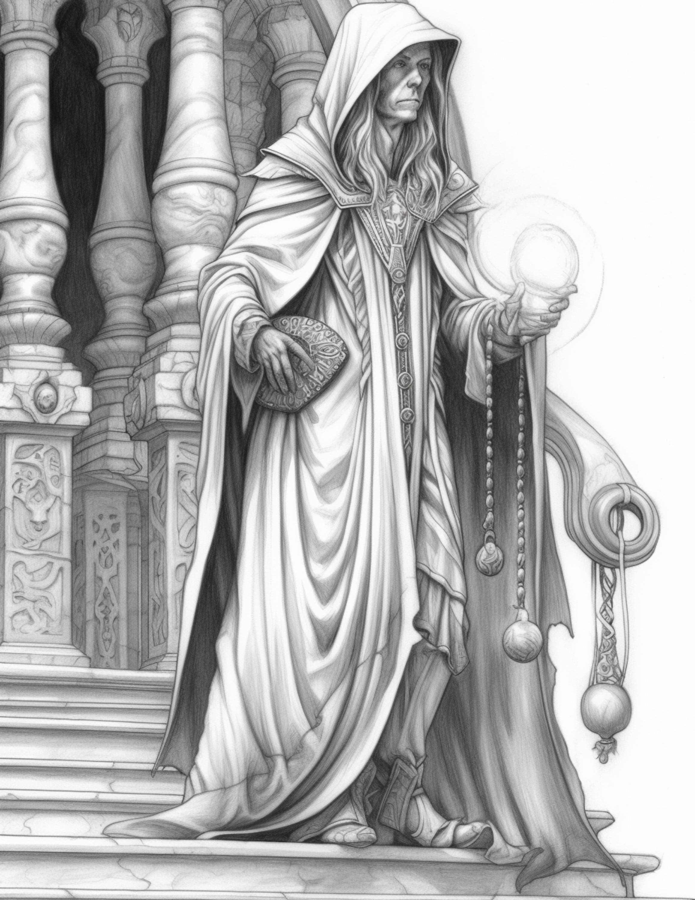 Wizards and Mages Coloring Page for Adults and Teens - Etsy