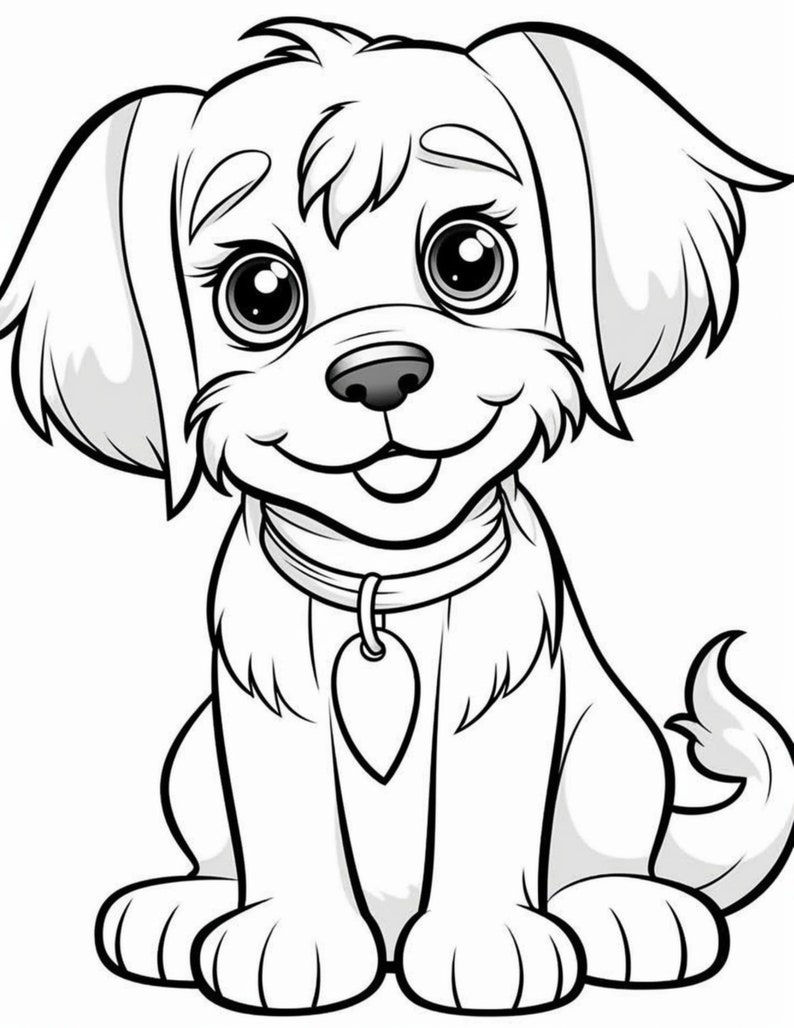 Cute Dogs Coloring Pages for Kids Instant Download PDF Print - Etsy