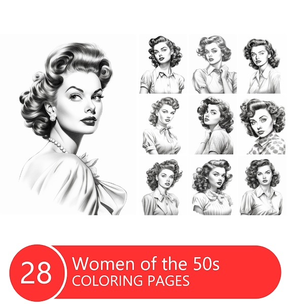 1950s Coloring Book - Etsy