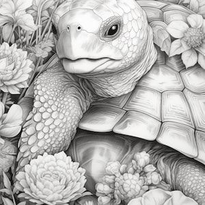 Cute Animals Grayscale Coloring Pages, Printable Adult Coloring Pages ...