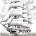 Sailing Ship Coloring Book: 24 Grayscale Pages (printable PDF File ...