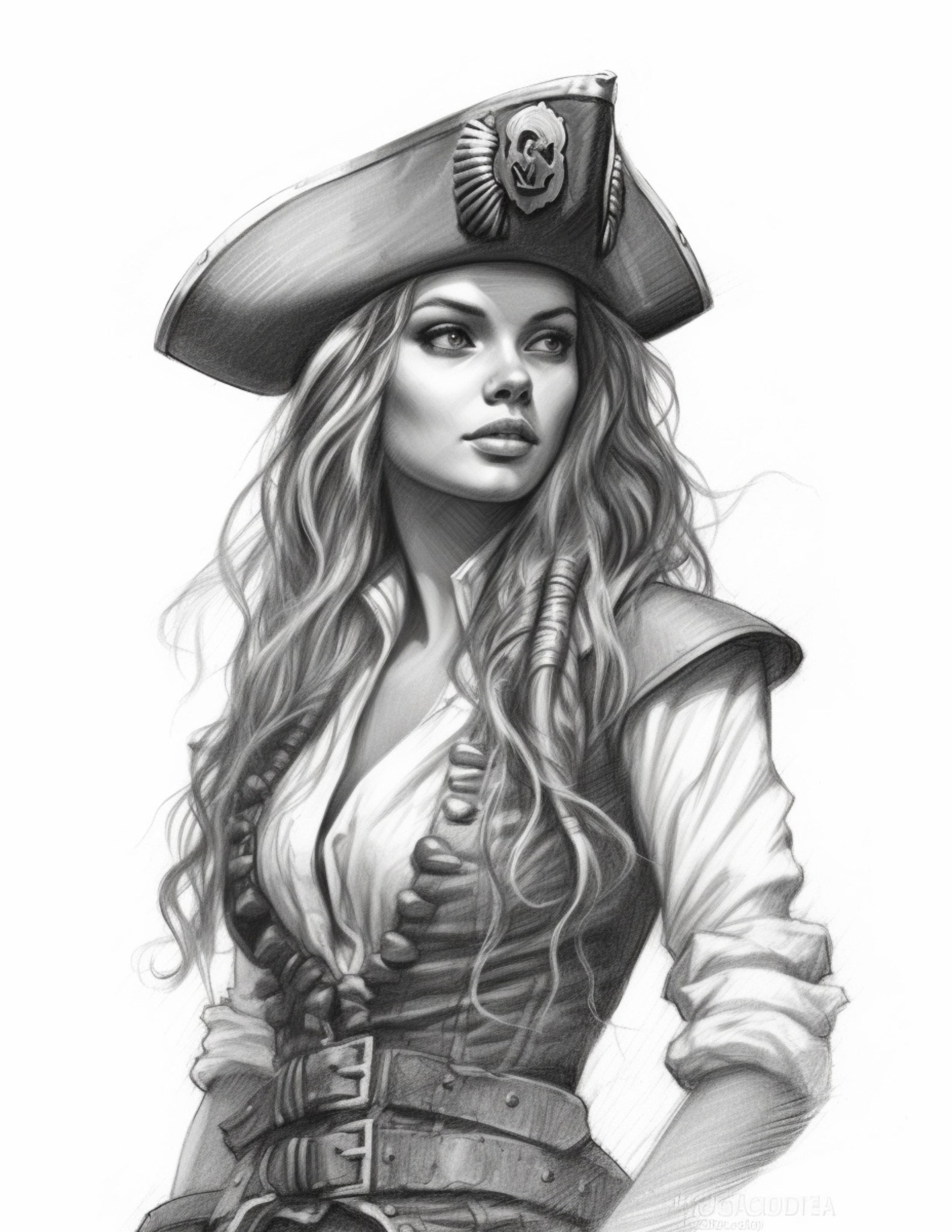 20 Fierce Female Pirates: Coloring Pages for Adults Kids - Etsy
