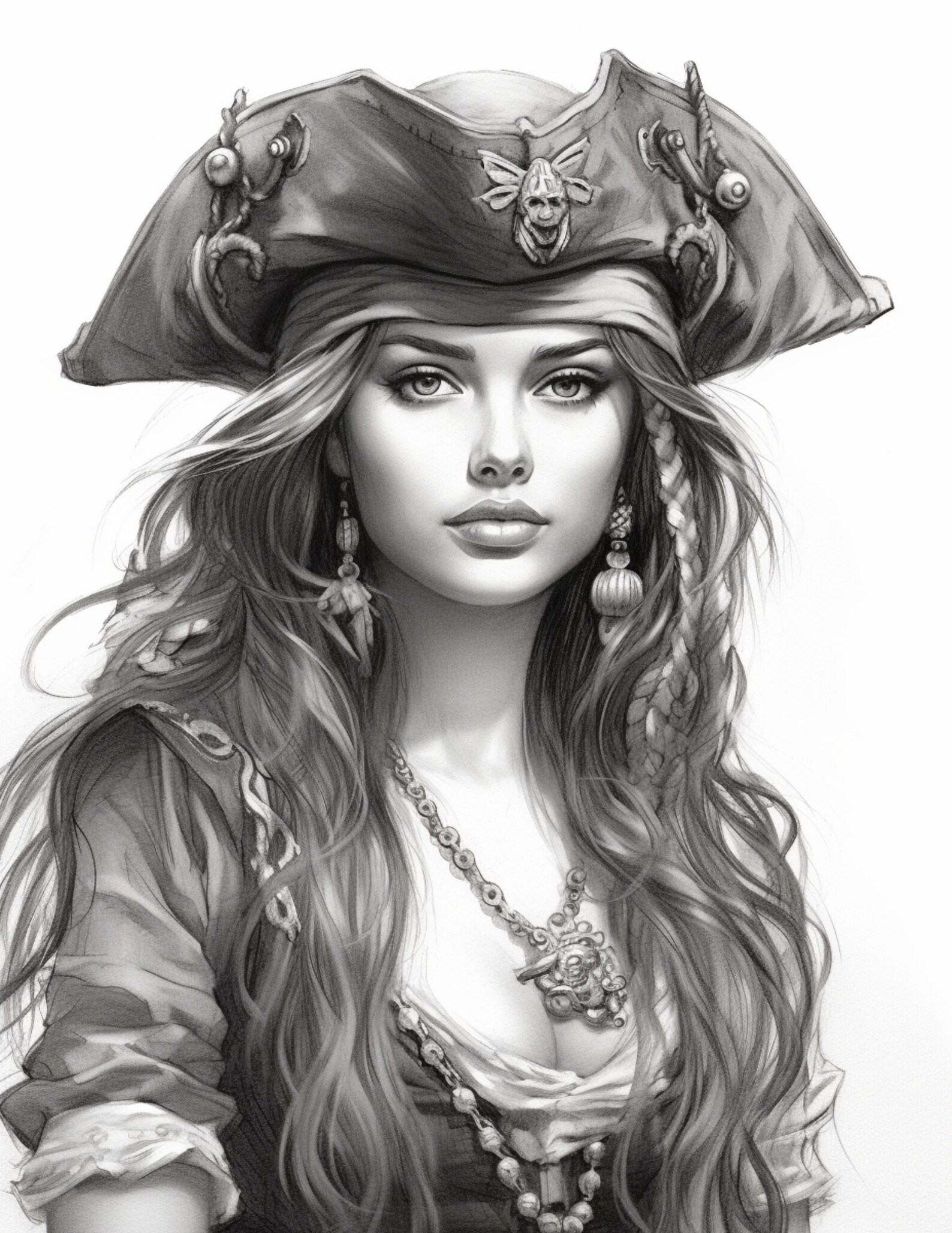 20 Fierce Female Pirates: Coloring Pages for Adults Kids - Etsy