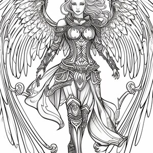 Valkyries Grayscale Coloring Book: Mythical Warrior Pages (printable ...