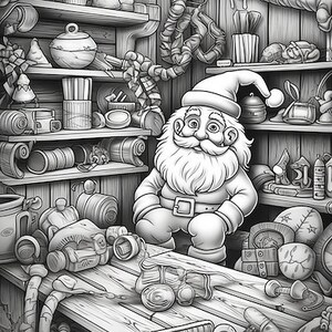Christmas Grayscale Coloring Book: 36 Printable Pages (PDF File) - Etsy