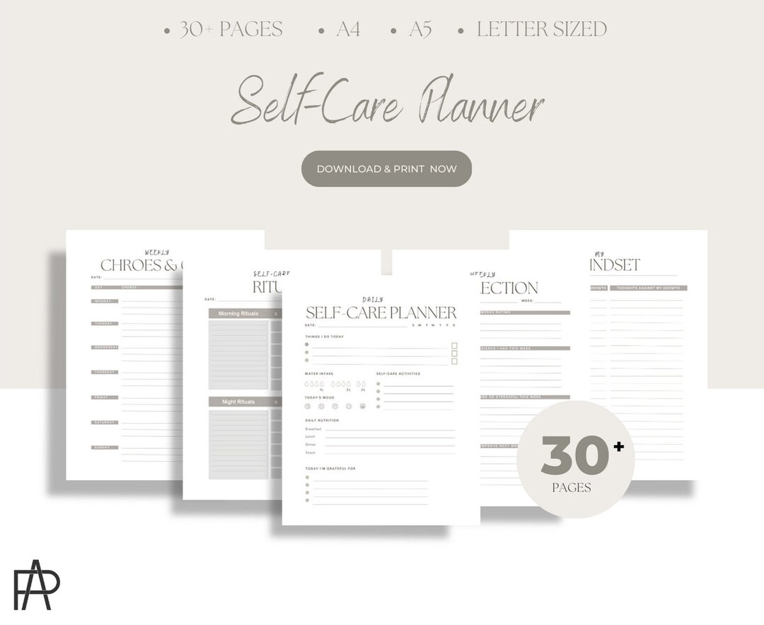 Self Care Planner, Self Help Planner, Mental Health Planner, Printable ...