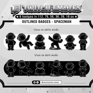 Outlined Spaceman Sub or Bit Badge/emotes for Twitch 6 Items - Etsy