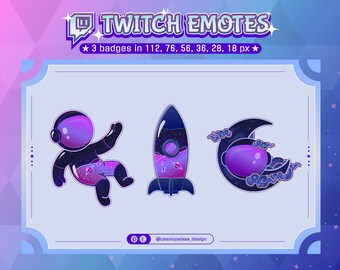 3 Space Theme Emote or Badges Set for Twitch/discord Custom Gaming ...