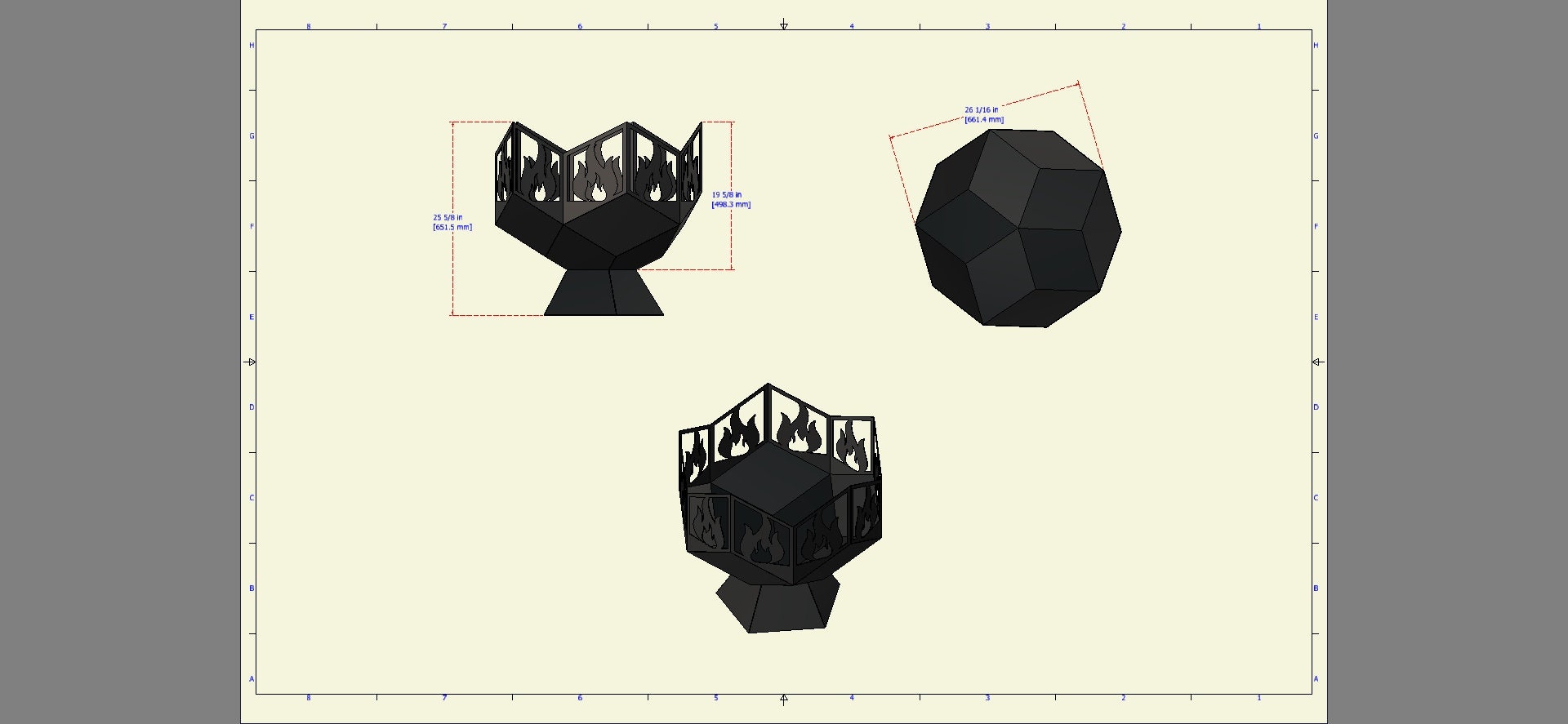 Geometric Fire Pit, DXF, DWG Files. - Etsy