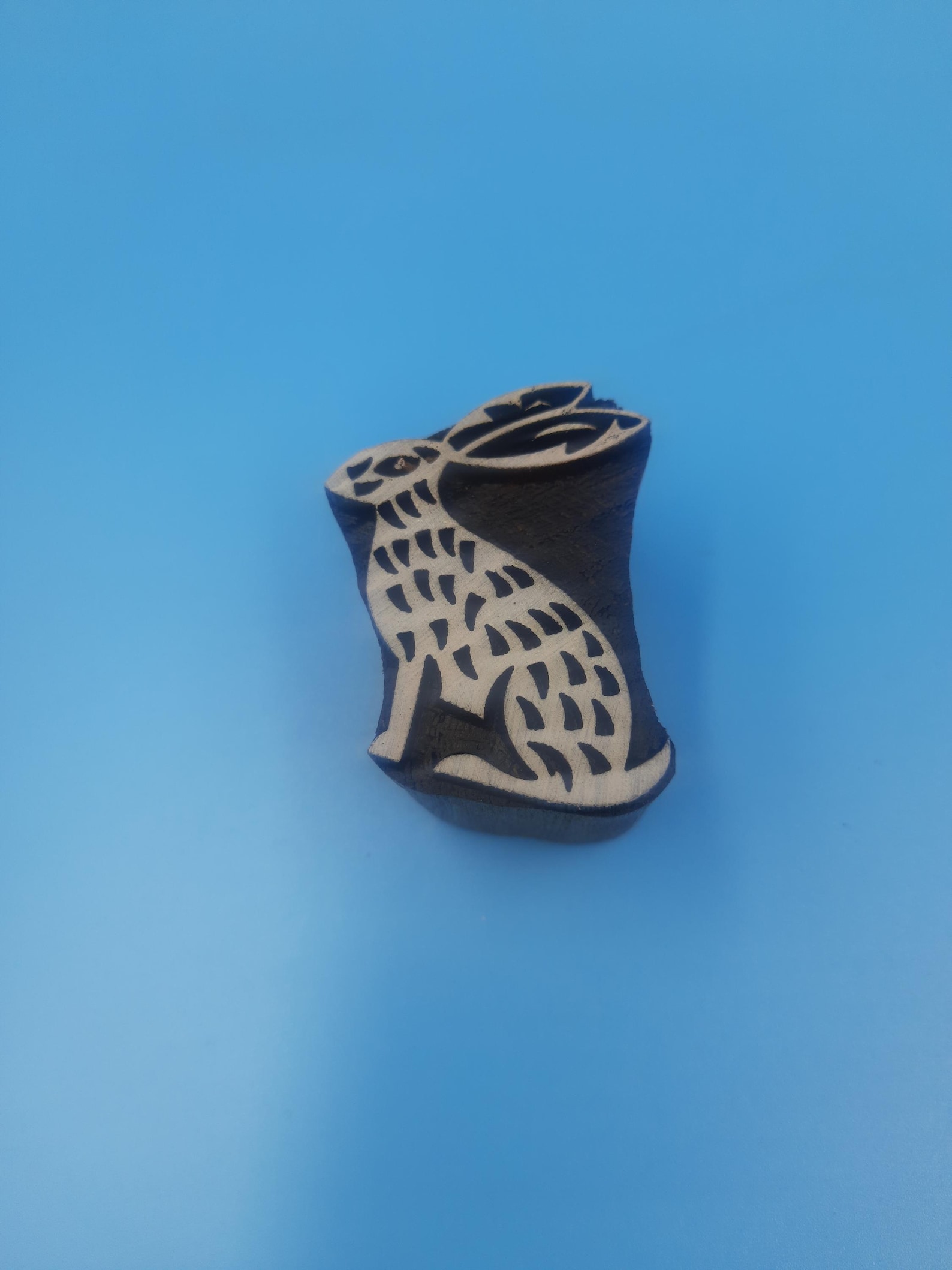 Hare and Seed Head Stamp Block Set, Hand Carved Indian Wood - Etsy