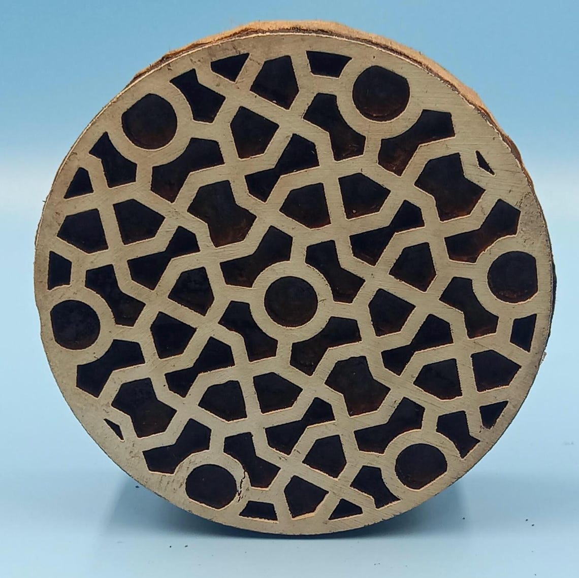 Geometric Mandala Wooden Printing Block Pottery Stamp, Batik Tjaps ...