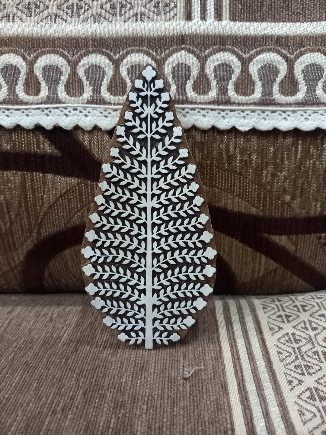 Dome Leaf Indian Artistic Handicraft Item Wooden Printing Block Pottery ...