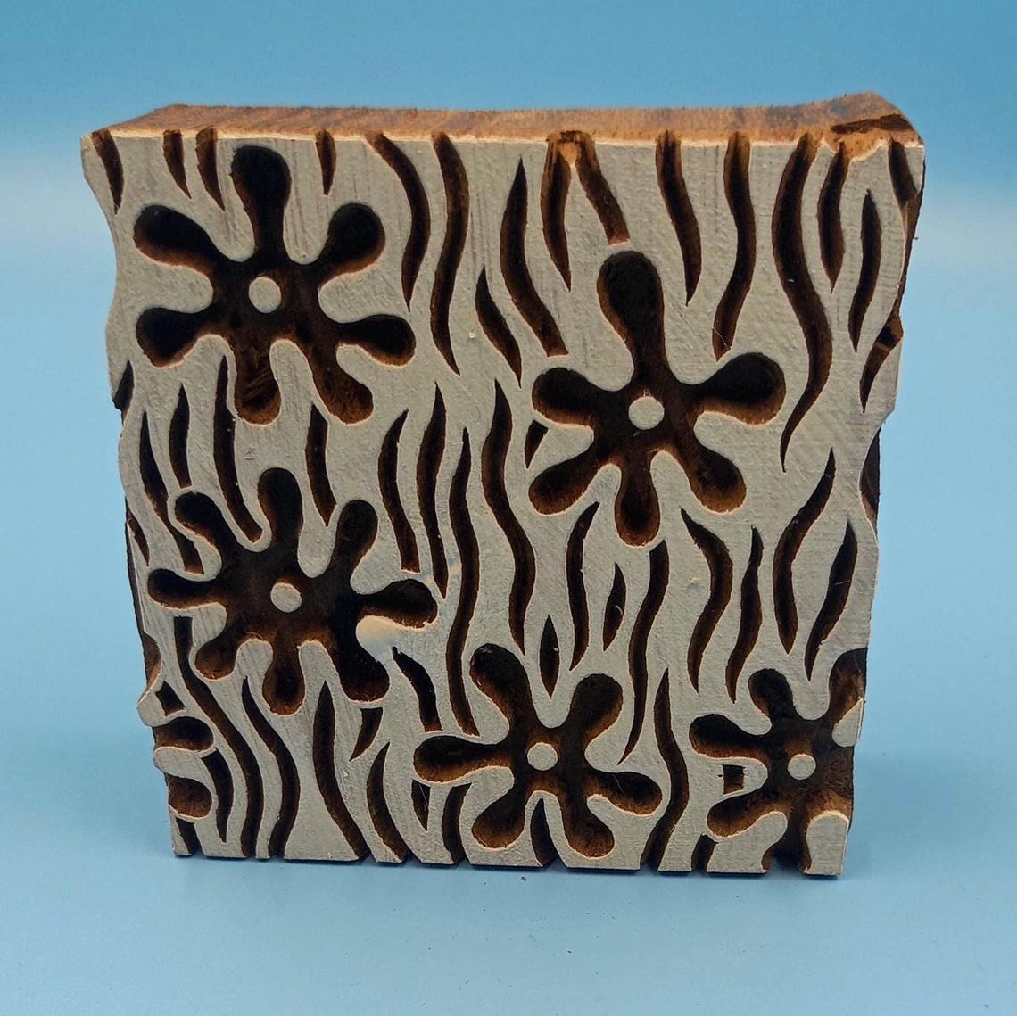 Underwater Flora Wooden Printing Block Pottery Stamp, Batik Tjaps ...
