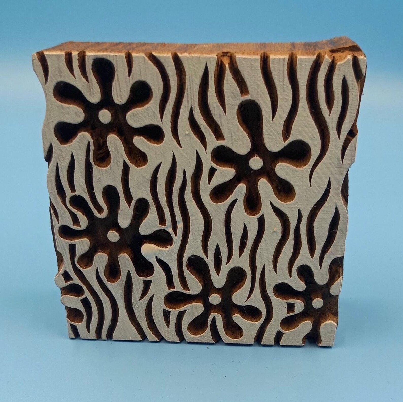 Underwater Flora Wooden Printing Block Pottery Stamp, Batik Tjaps ...