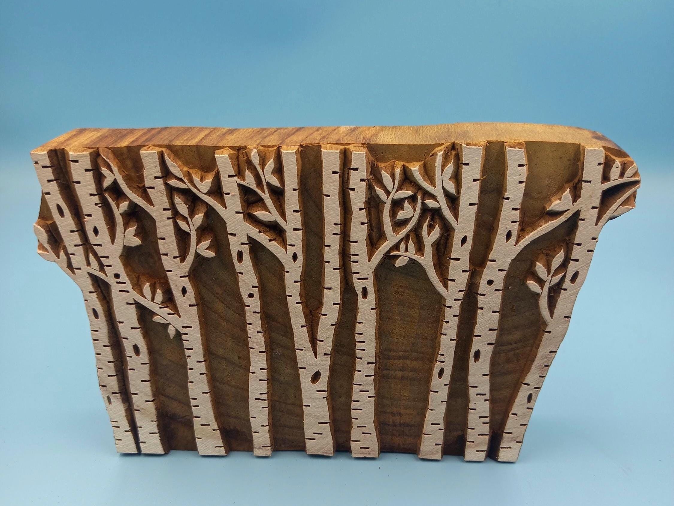 Bamboo Forest Wooden Printing Block Pottery Stamp, Batik Tjaps ...