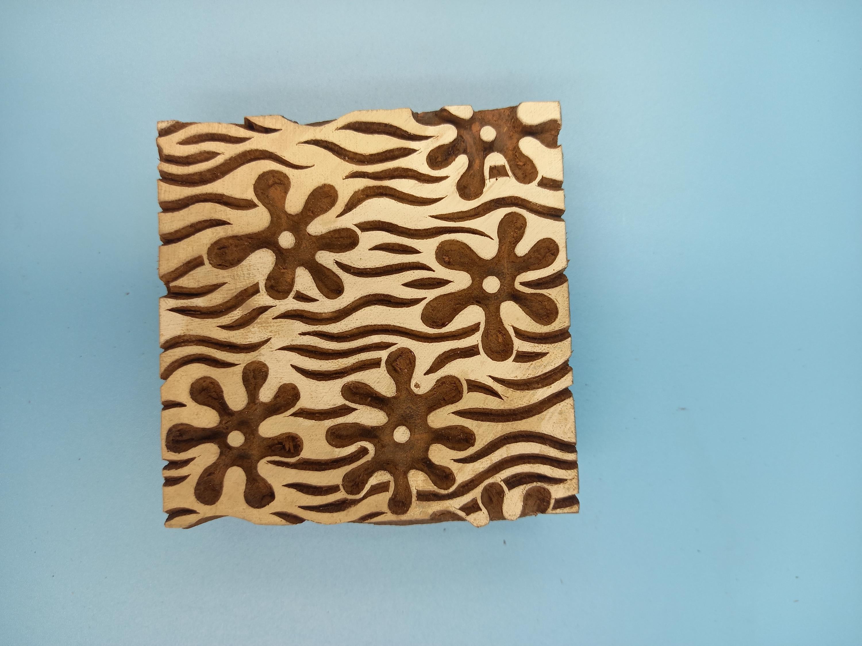 Underwater Flora Wooden Printing Block Pottery Stamp, Batik Tjaps ...