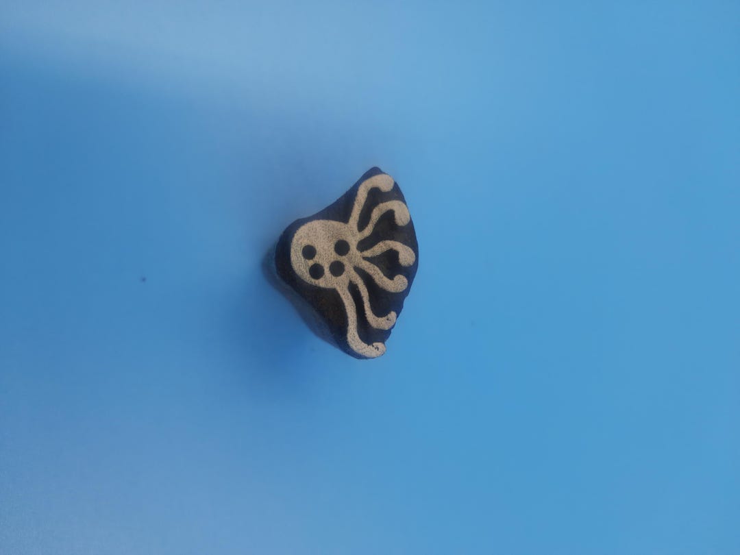 Mini Solid Octopus Wooden Printing Block Pottery Stamp, Batik Tjaps ...