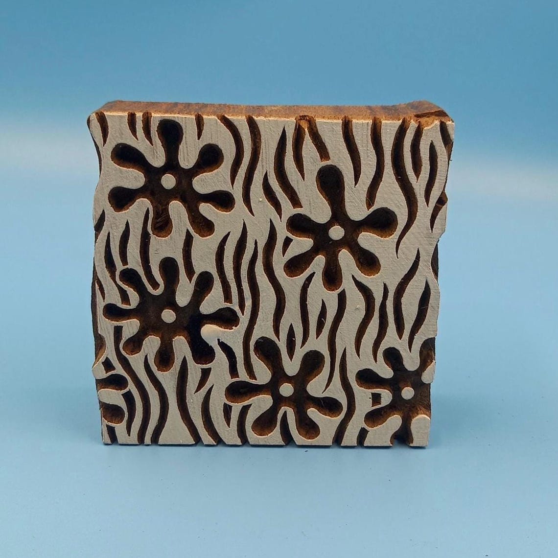 Underwater Flora Wooden Printing Block Pottery Stamp, Batik Tjaps ...