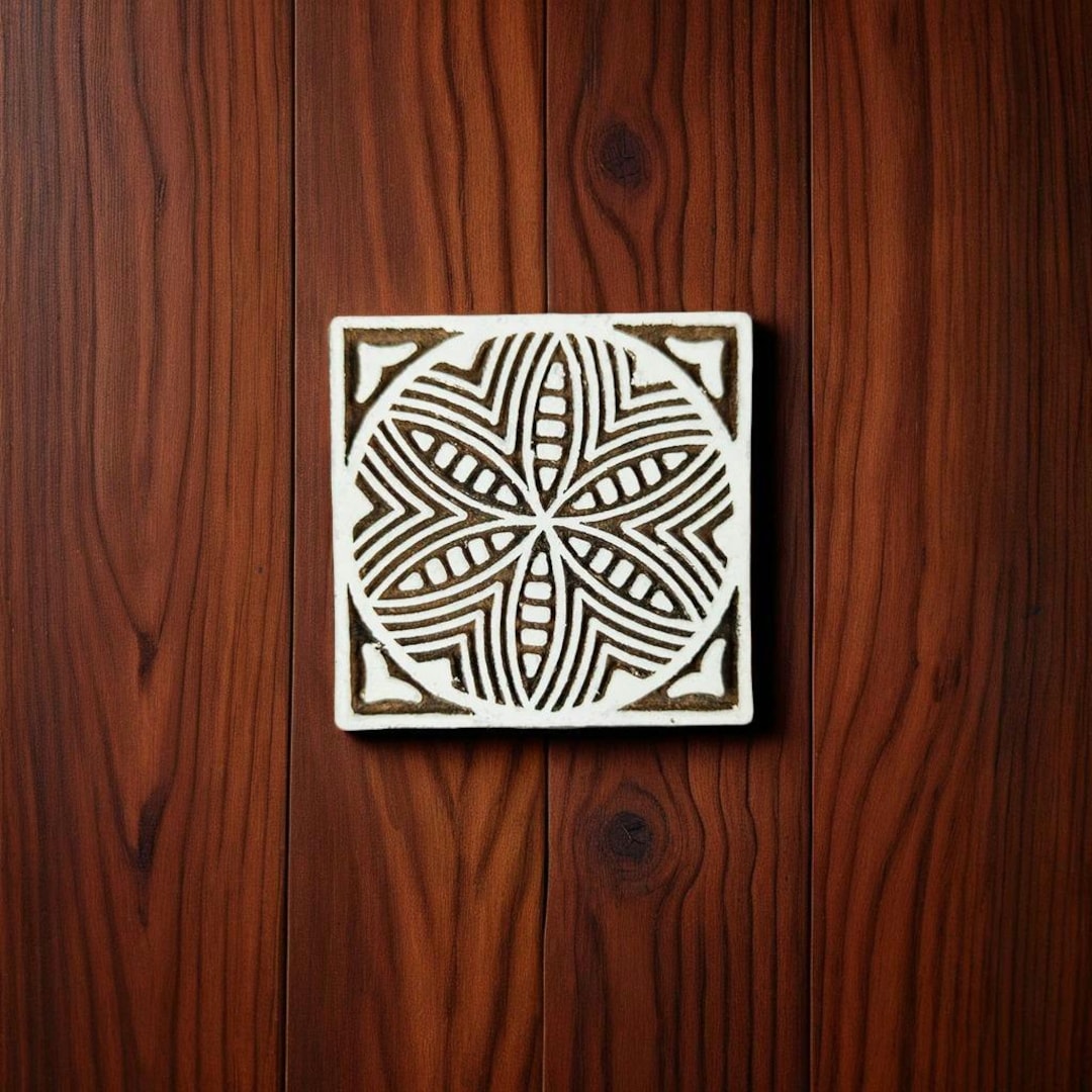 African Square Wooden Printing Block - Handcrafted Fabric Printing and ...