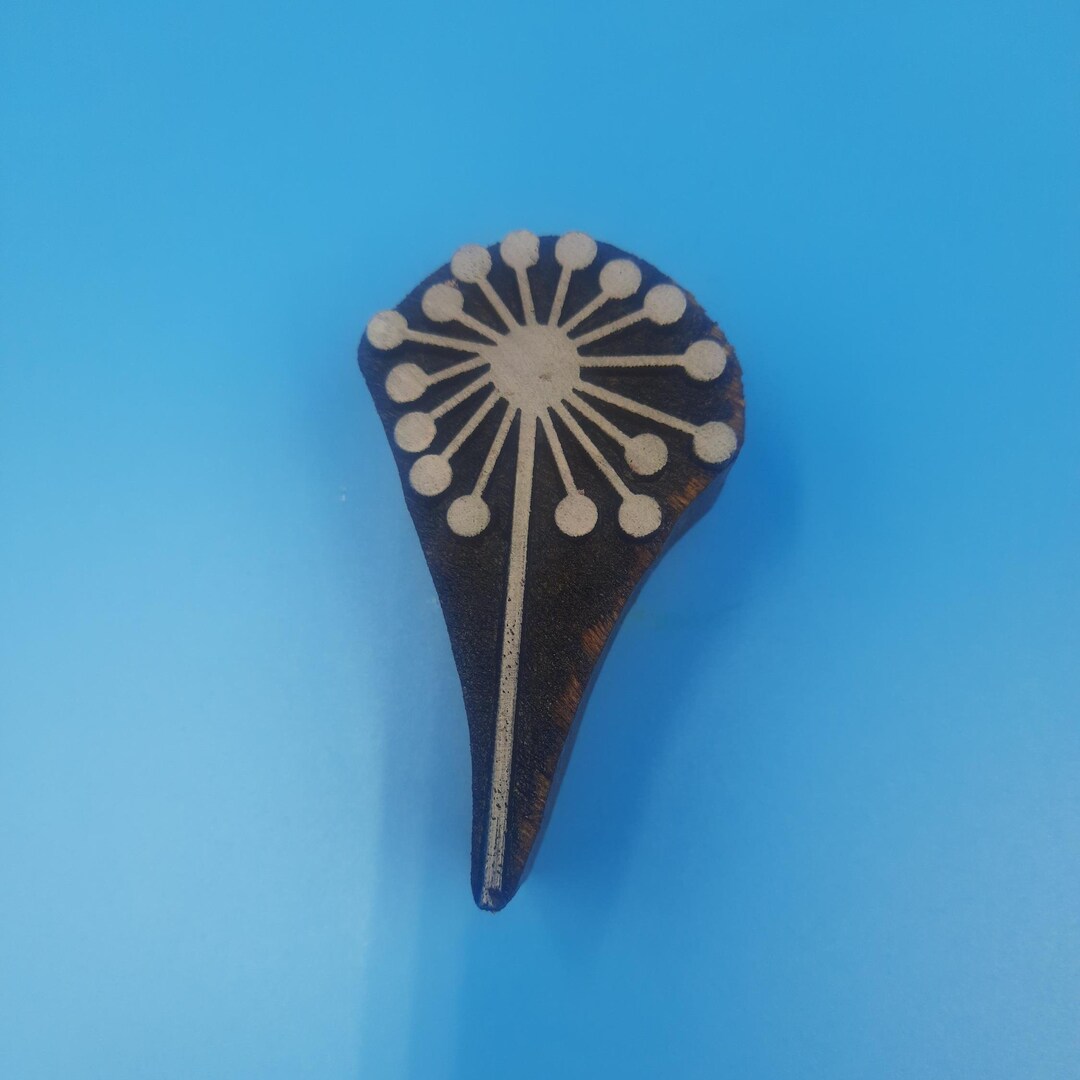 Bold Single Seedhead Wooden Printing Block Pottery Stamp, Batik Tjaps ...