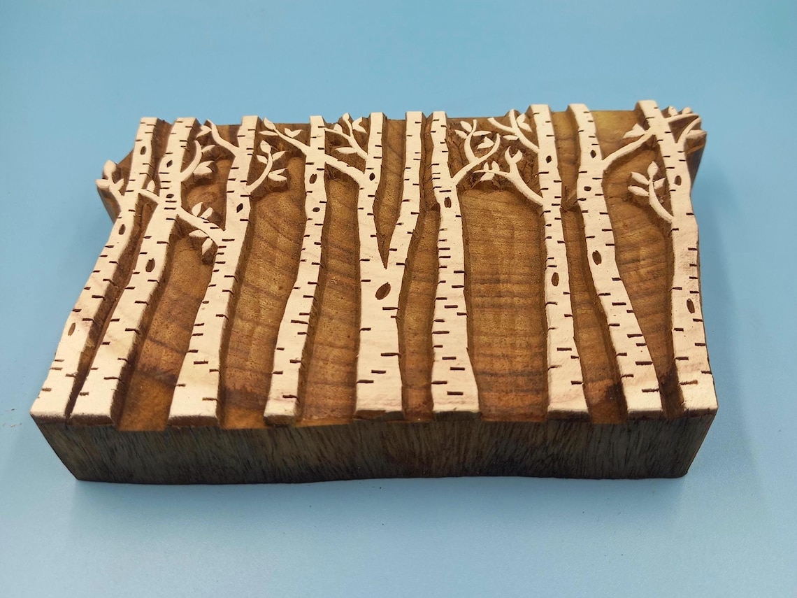 Bamboo Forest Wooden Printing Block Pottery Stamp, Batik Tjaps ...