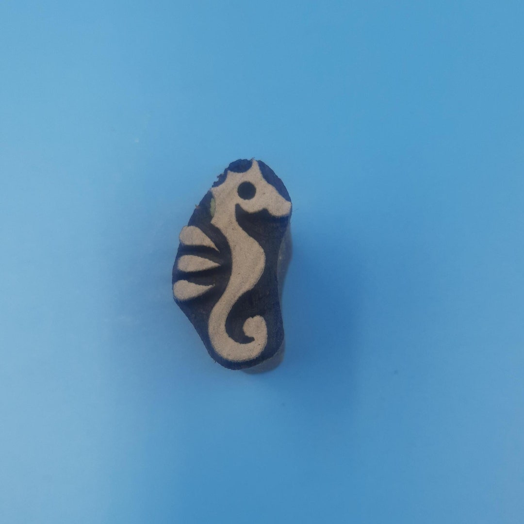 Solid Seahorse Wooden Printing Block Pottery Stamp, Batik Tjaps ...