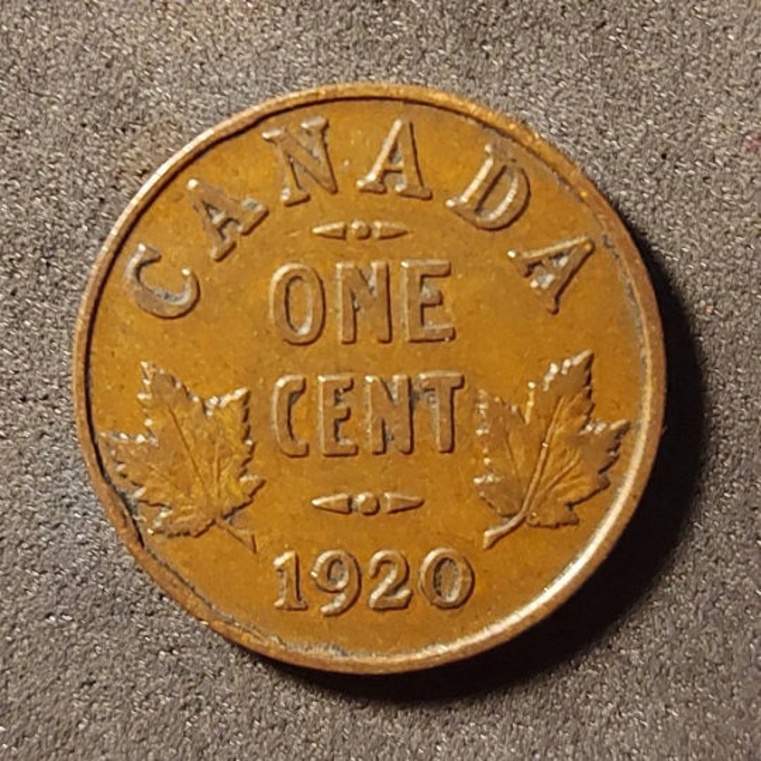 1920 CANADIAN PENNY One Cent Coin King George V Copper Penny - Etsy