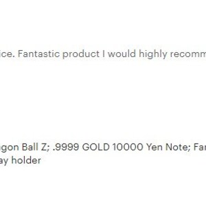 GOKU BLACK From Dragon Ball Z; .9999 GOLD 10000 Yen Note; Fan ...