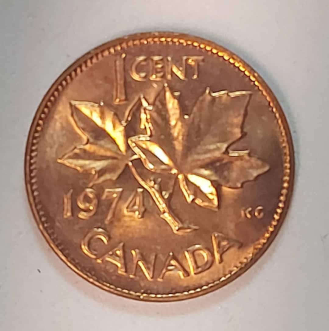 1974 Canadian Penny ~ Brilliantly UNCIRCULATED (BU) One Cent Coin ...