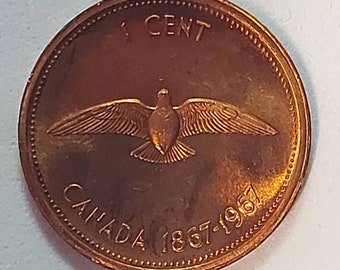 1867-1967 Canada One Cent Coin Historical Canadian Penny - Etsy Canada