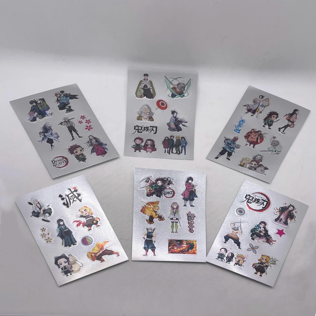 50 Demon Slayer Stickers , Great Party Item, Notebooks, Binders, Cell ...