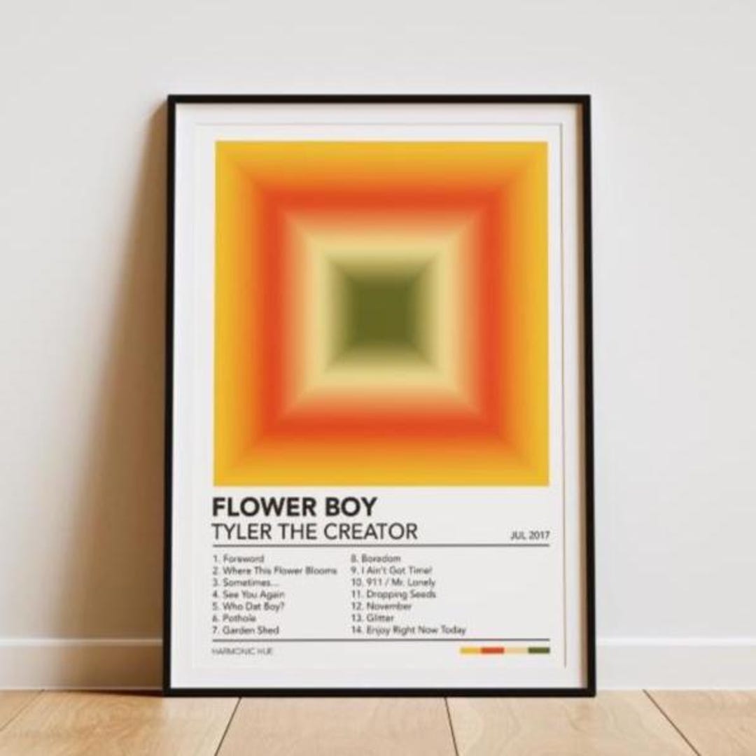 Flower Boy - Tyler the Creator Album Premium Poster | Gradient Wall Art ...