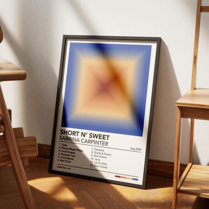 Short N' Sweet Sabrina Carpenter Poster Gradient Wall Art Music ...