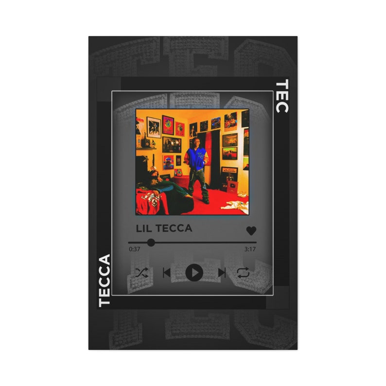 Lil Tecca tec Album Play Button Cover, Wall Art, Music Decor, Bedroom ...