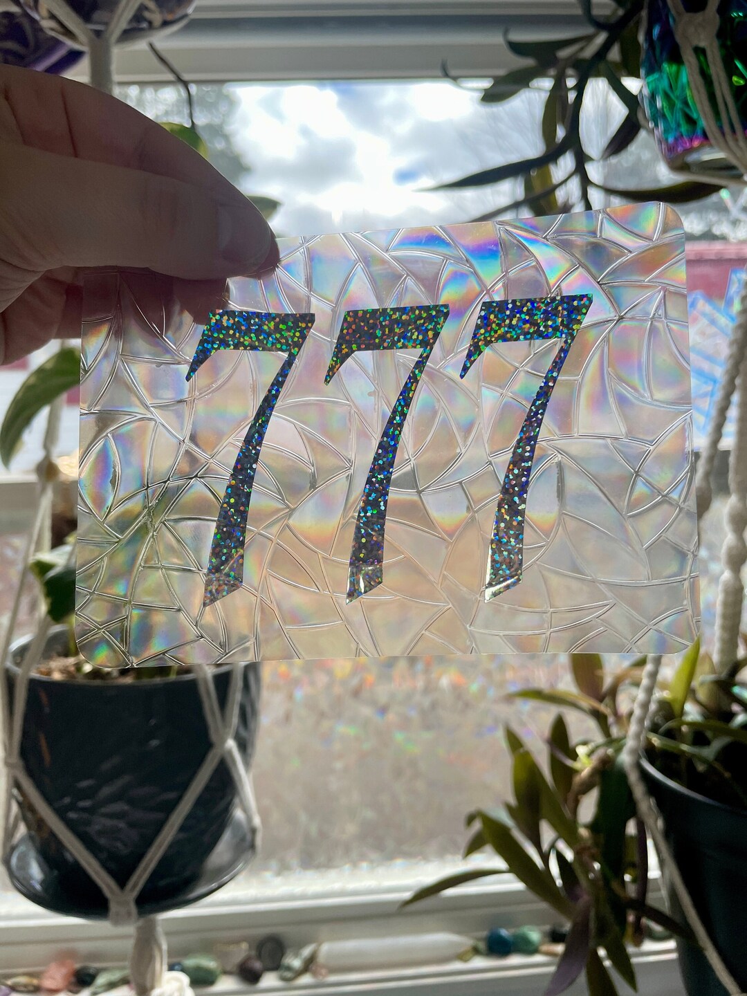 Angel Number Suncatcher Sticker Rainbow Suncatcher Window Decal 777 555 ...