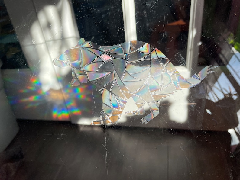 Screaming Possum Suncatcher Sticker, Rainbow Window Cling, Prism Light ...