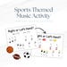 Sports Themed Music Activity Sheets (printable) - Etsy