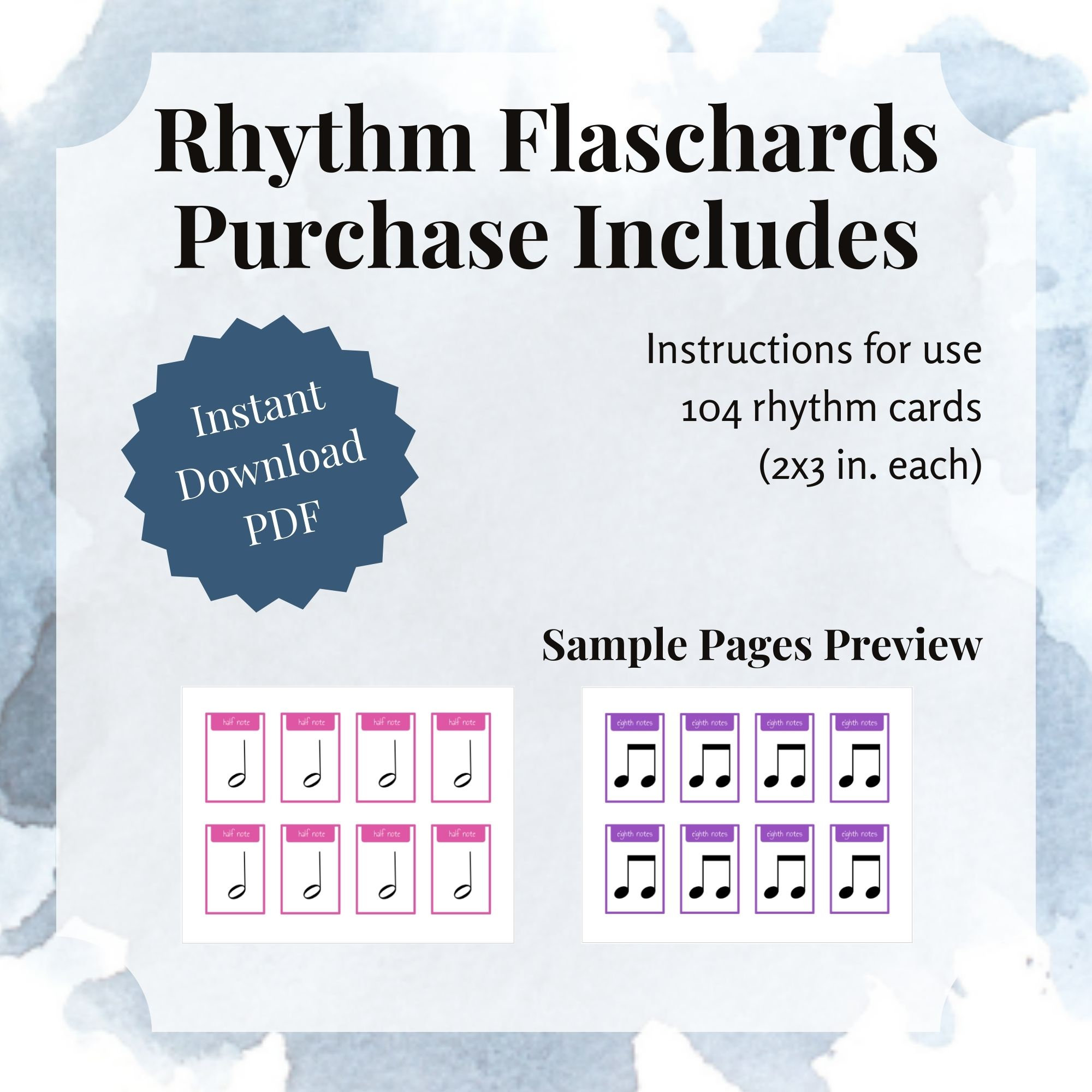 Music Rhythm Flashcards - Etsy