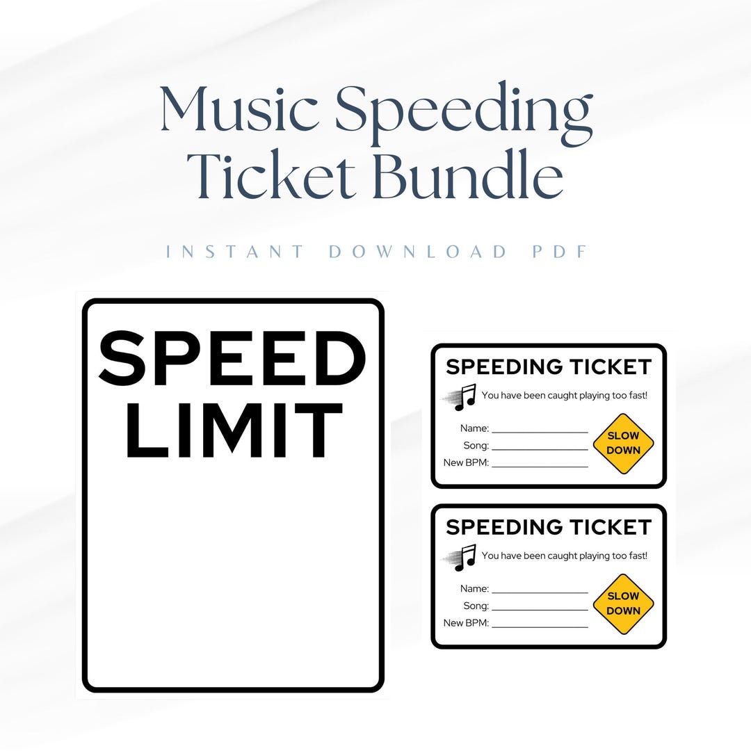 Music Speeding Ticket Bundle (printable) - Etsy