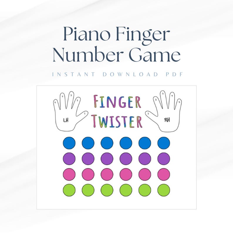 Piano Finger Number Game (printable) - Etsy