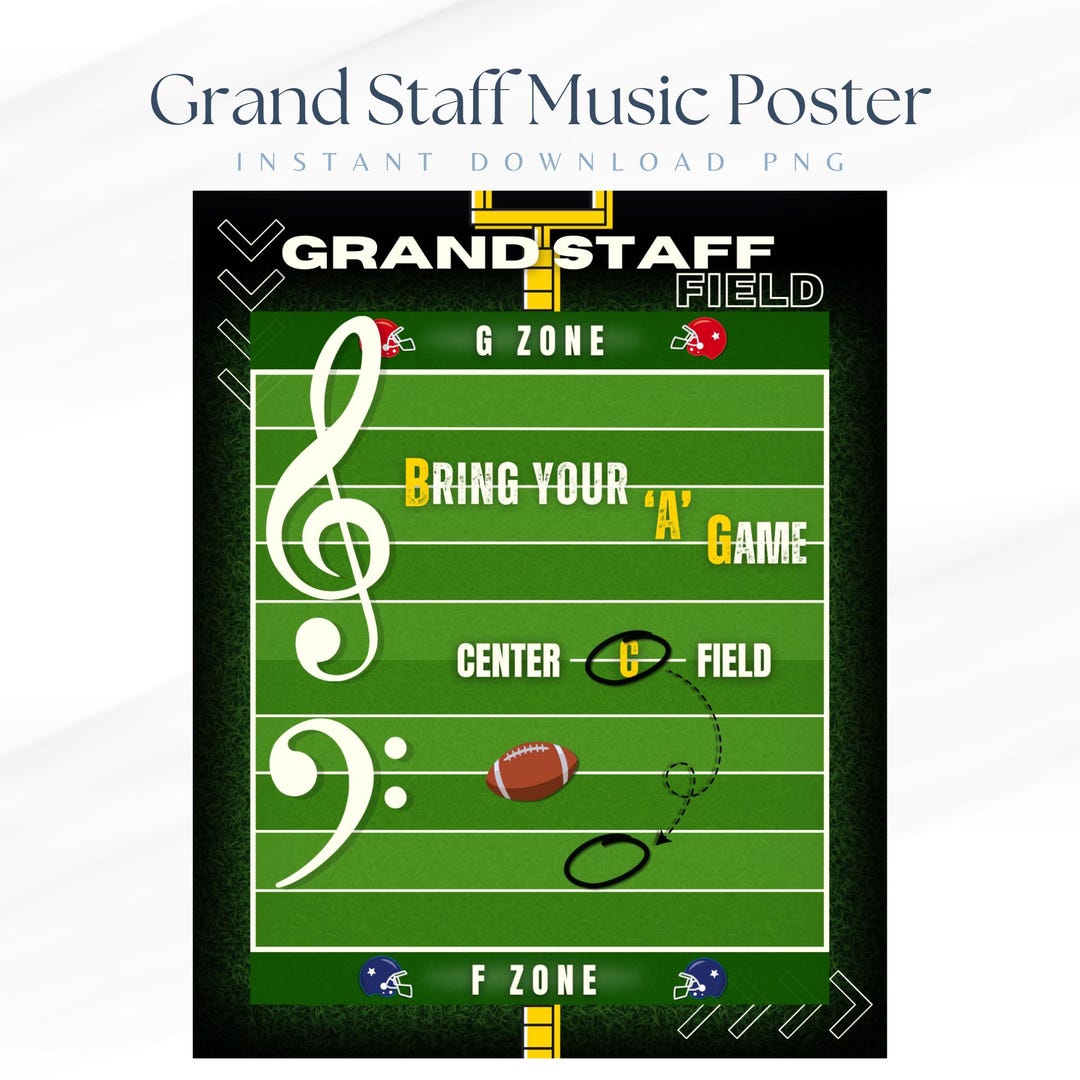 Football Grand Staff Music Poster (printable) - Etsy