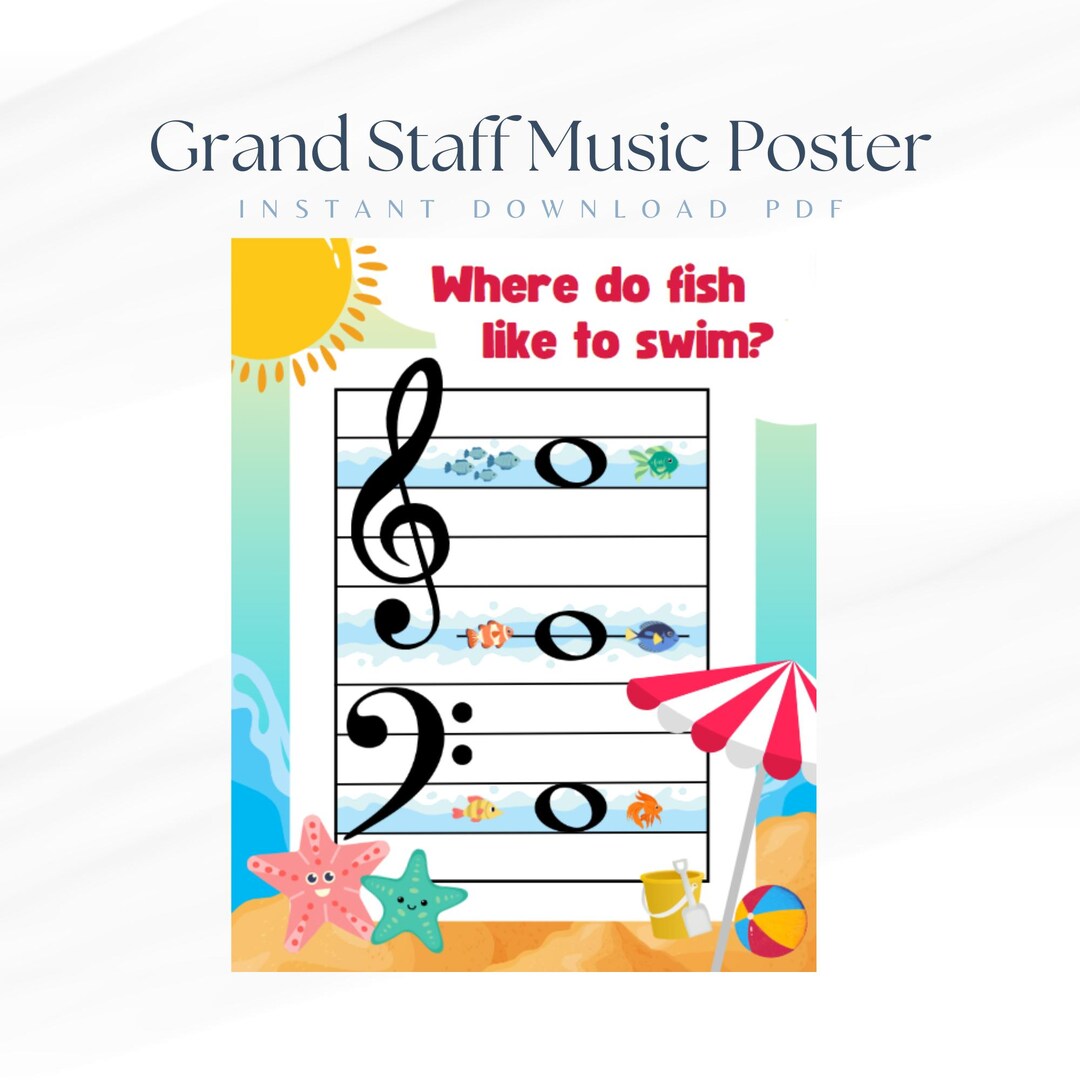 Grand Staff Music Poster: Fun Way to Learn (PDF) - Etsy