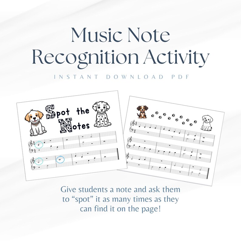 Music Note Recognition Activity printable - Etsy