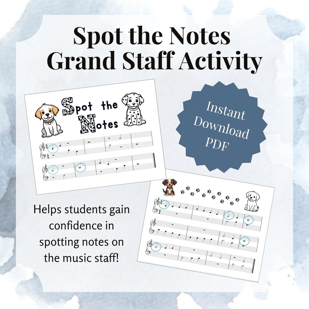 Spot the Notes grand Staff Music Activity - Etsy