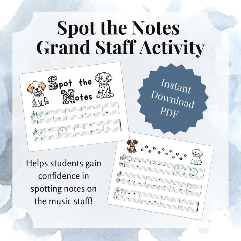 Spot the Notes grand Staff Music Activity - Etsy