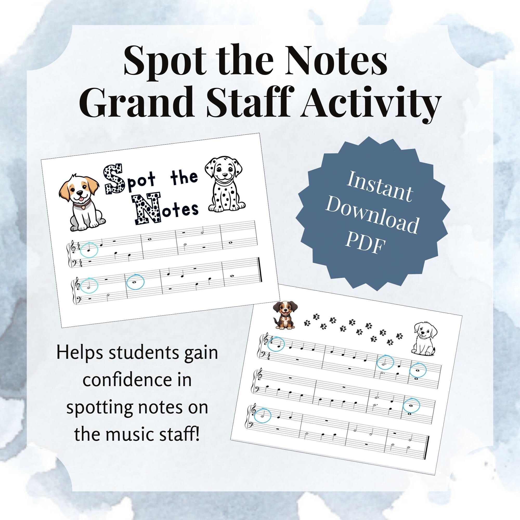 Spot the Notes grand Staff Music Activity - Etsy